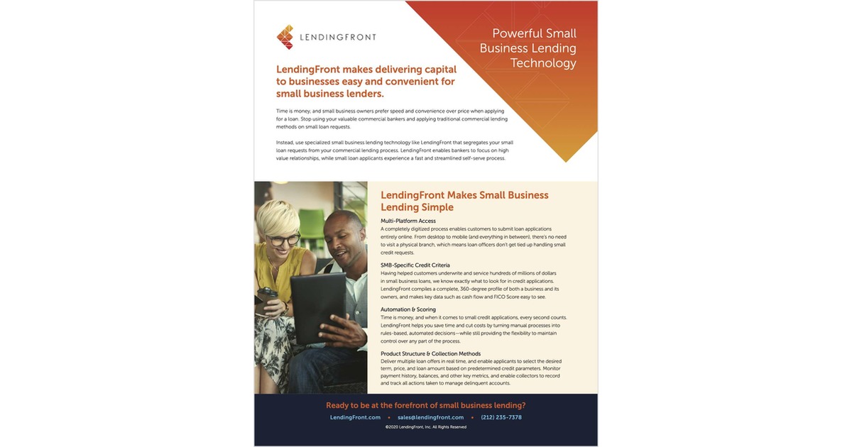 Your Guide to LendingFront: Powerful Small Business Lending Technology ...