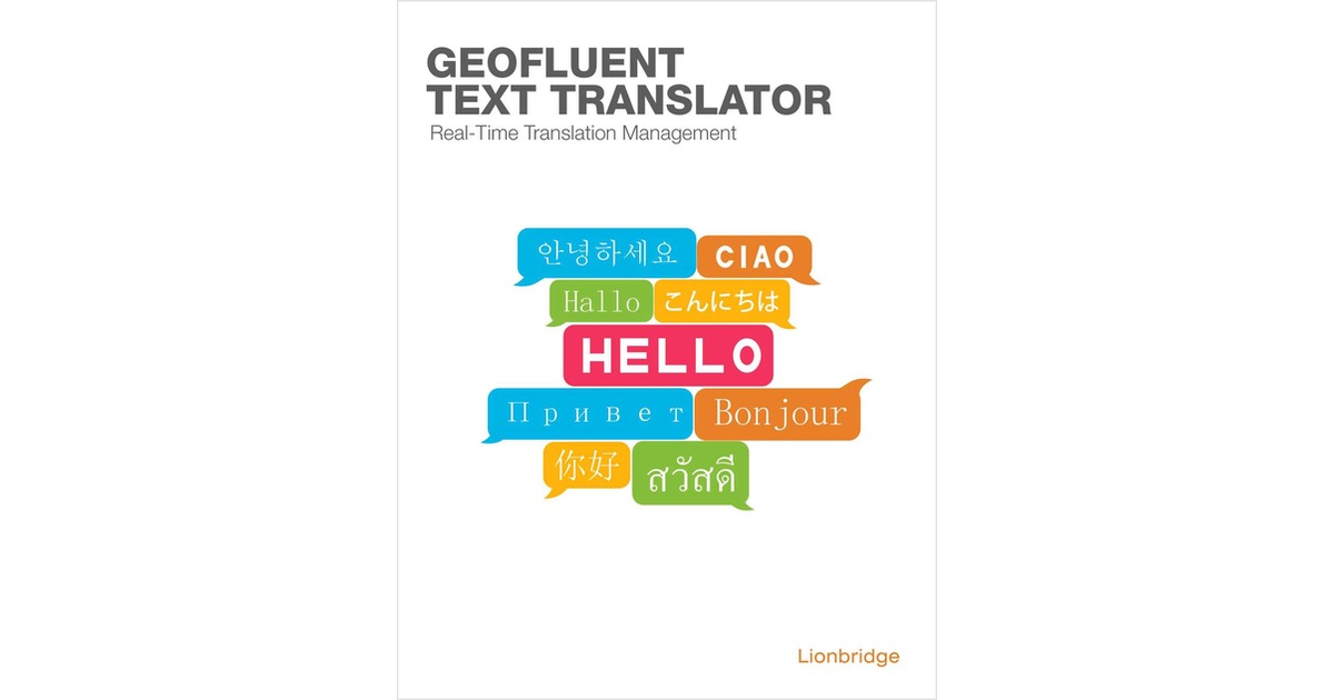 Real-Time Translation Management with GeoFluent Text Translator Free eBook