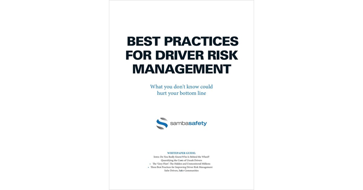 Best Practices for Driver Risk Management Free White Paper