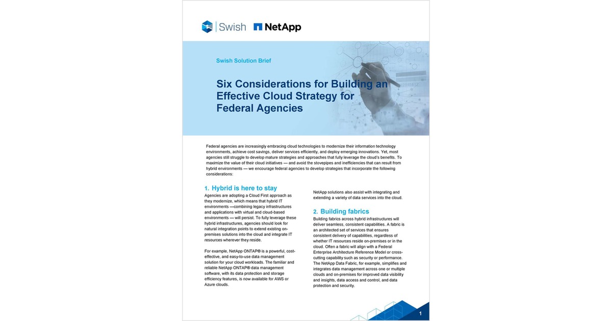 Six Considerations for Building an Effective Cloud Strategy for Federal ...