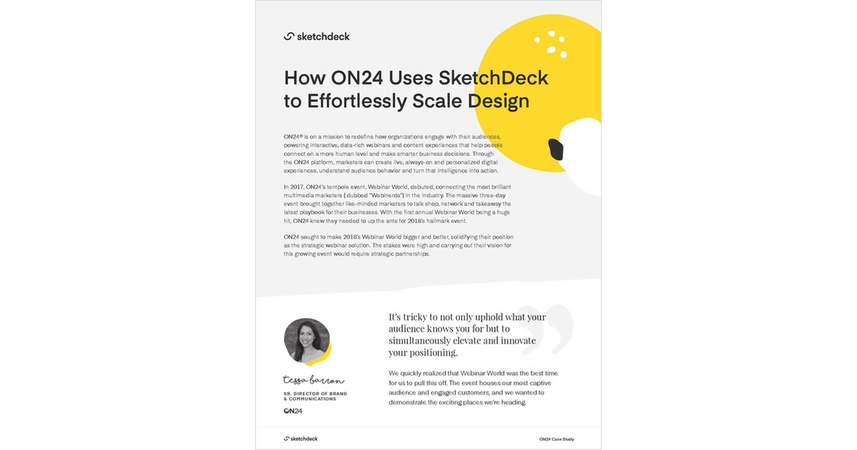 How ON24 Uses SketchDeck to Effortlessly Scale Design Free Case Study