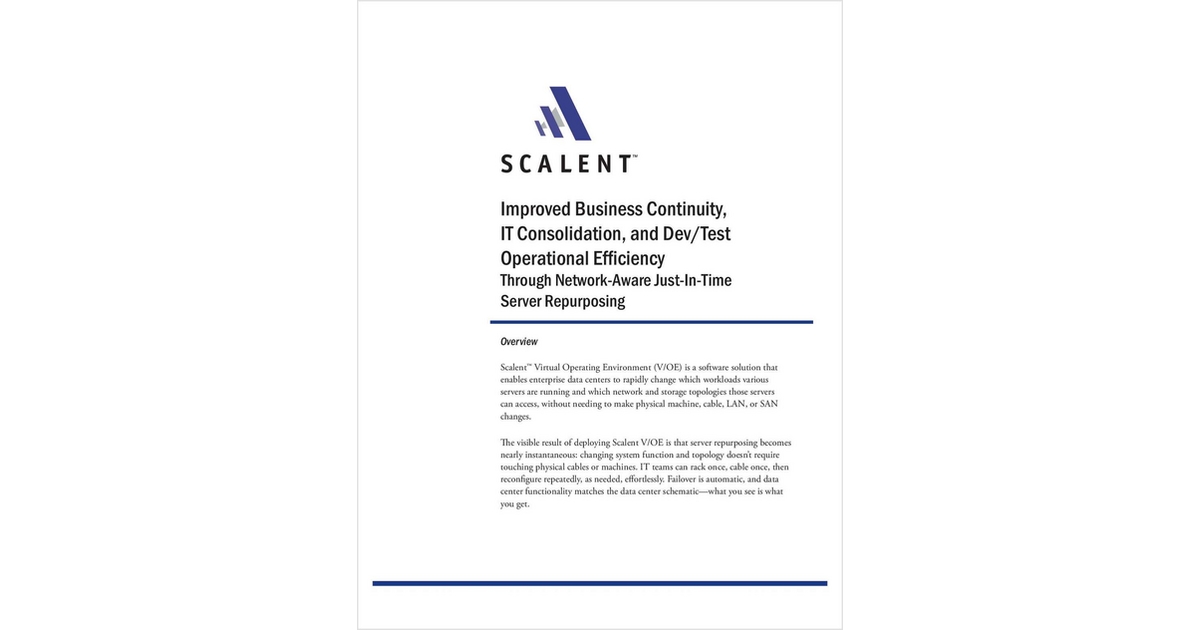 Server Storage Access And Network Virtualization For Business Continuity It Consolidation And