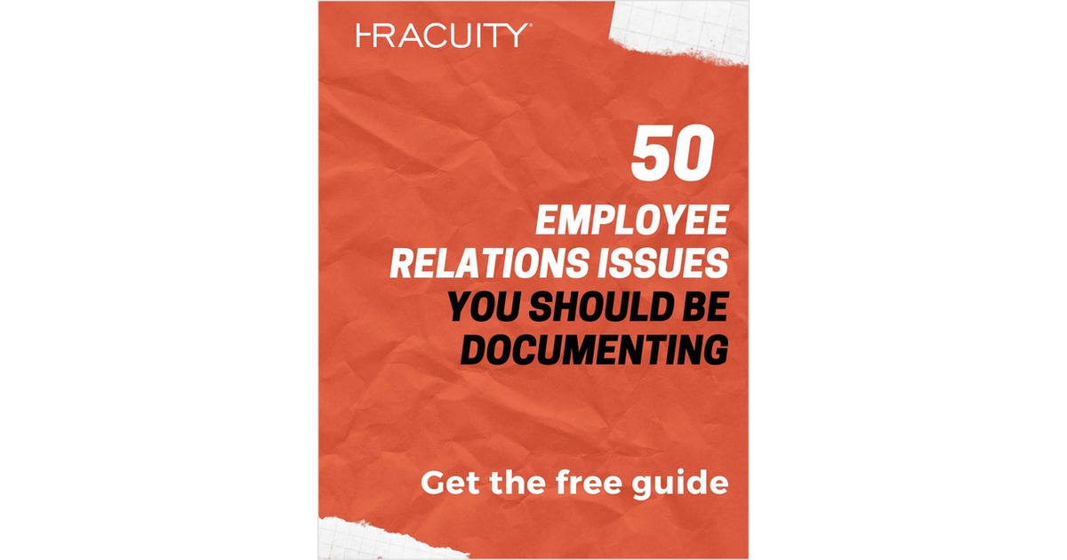 50 Employee Relations Issues You Should Be Documenting Free Checklist