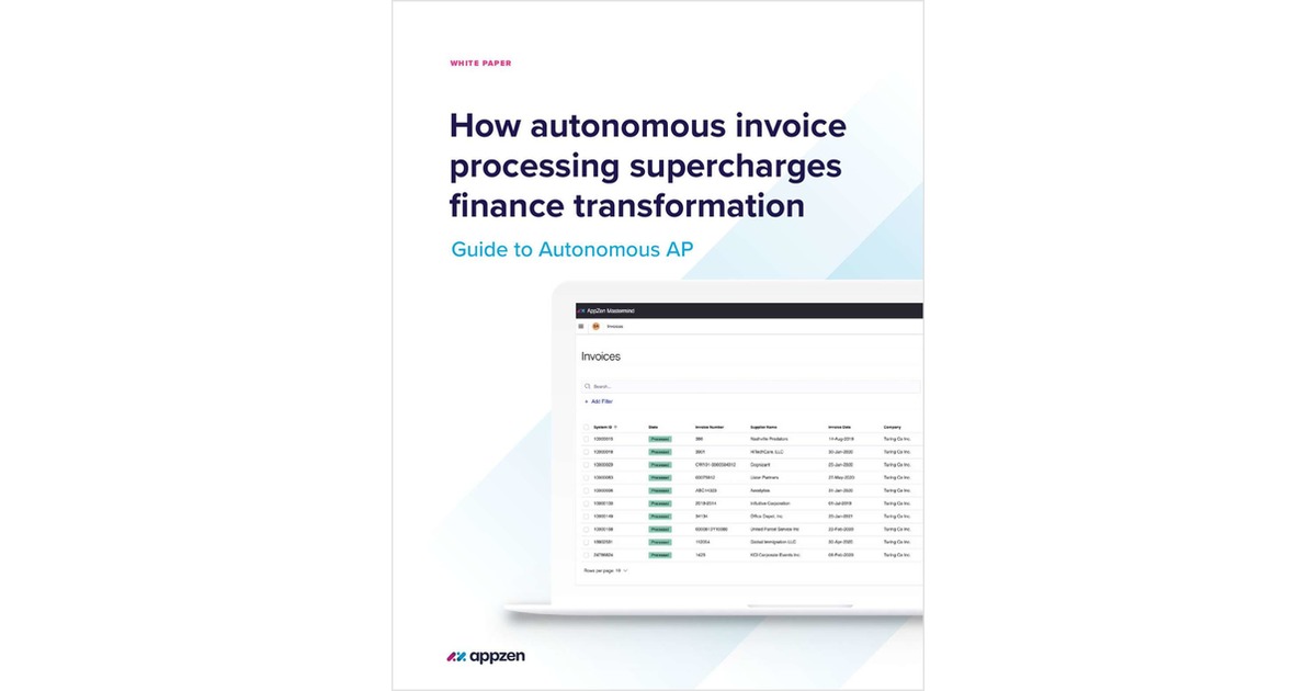 How Autonomous Invoice Processing Supercharges Finance Transformation Free White Paper