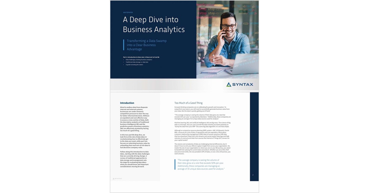 A Deep Dive into Business Analytics: Transforming a Data Swamp into a ...