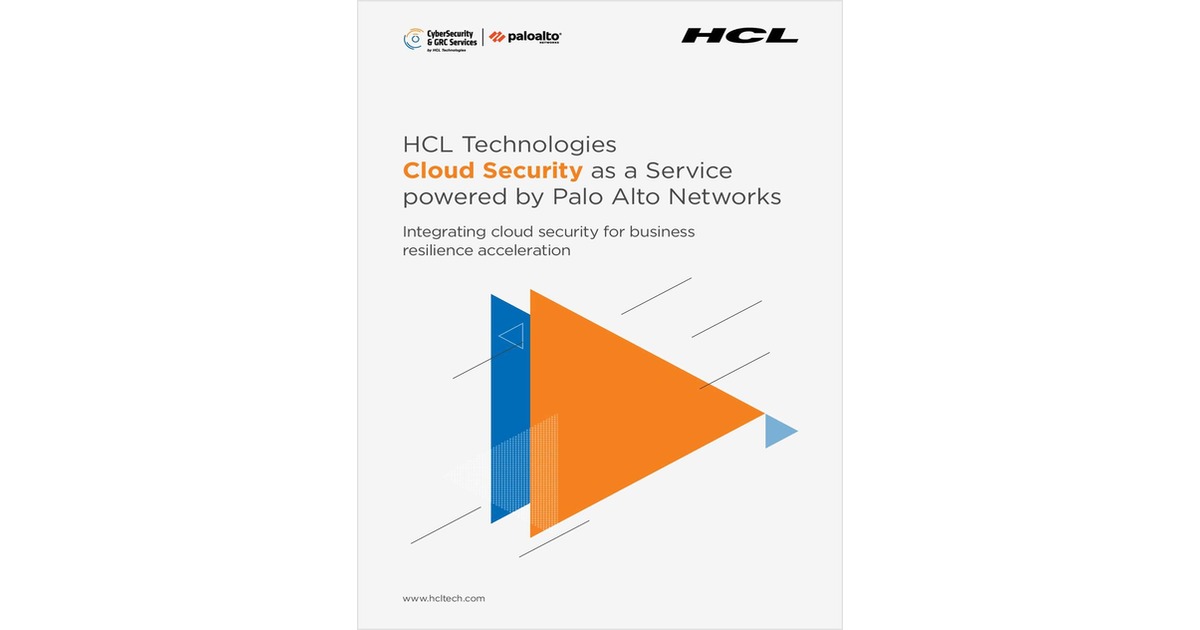HCL Technologies Cloud Security as a Service powered by Palo Alto ...