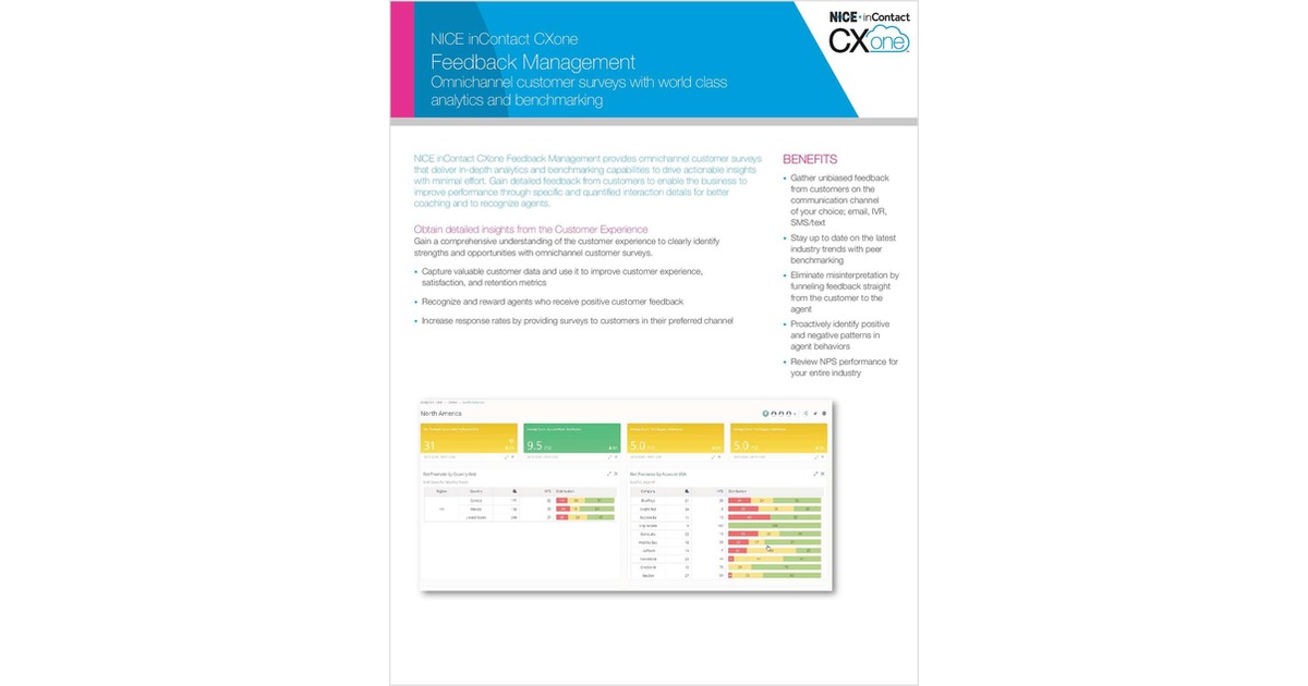 NICE inContact CXone Feedback Management Free Report