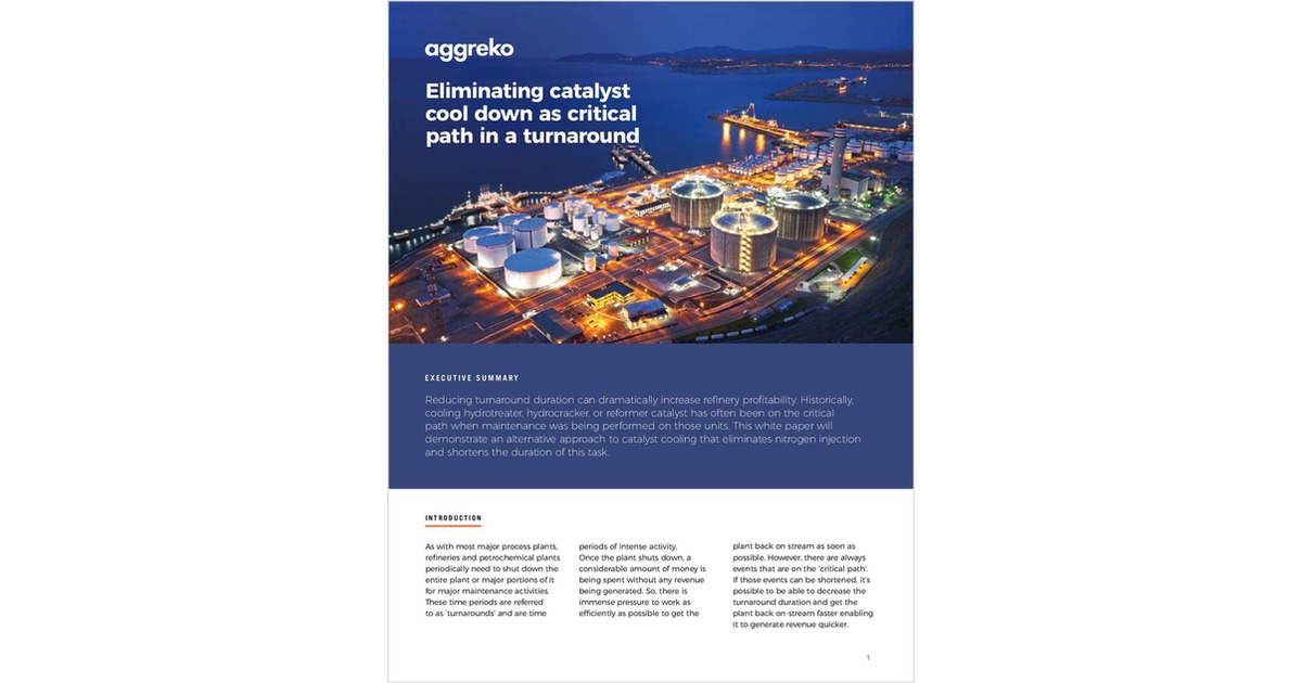 Eliminating Catalyst Cool Down as Critical Path in a Turnaround Free ...
