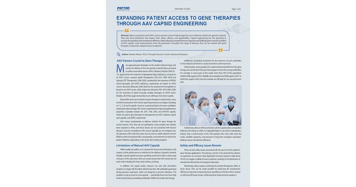Expanding Patient Access to Gene Therapies Through AAV Capsid Engineering Free White Paper