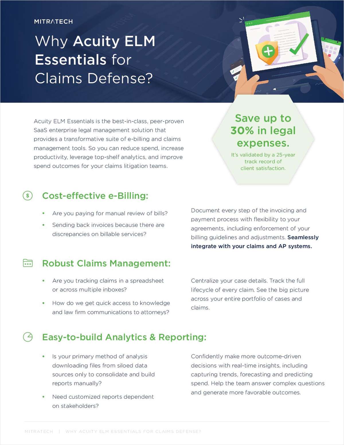 Why Acuity ELM Essentials for Claims Defense?, Free Mitratech Brochure