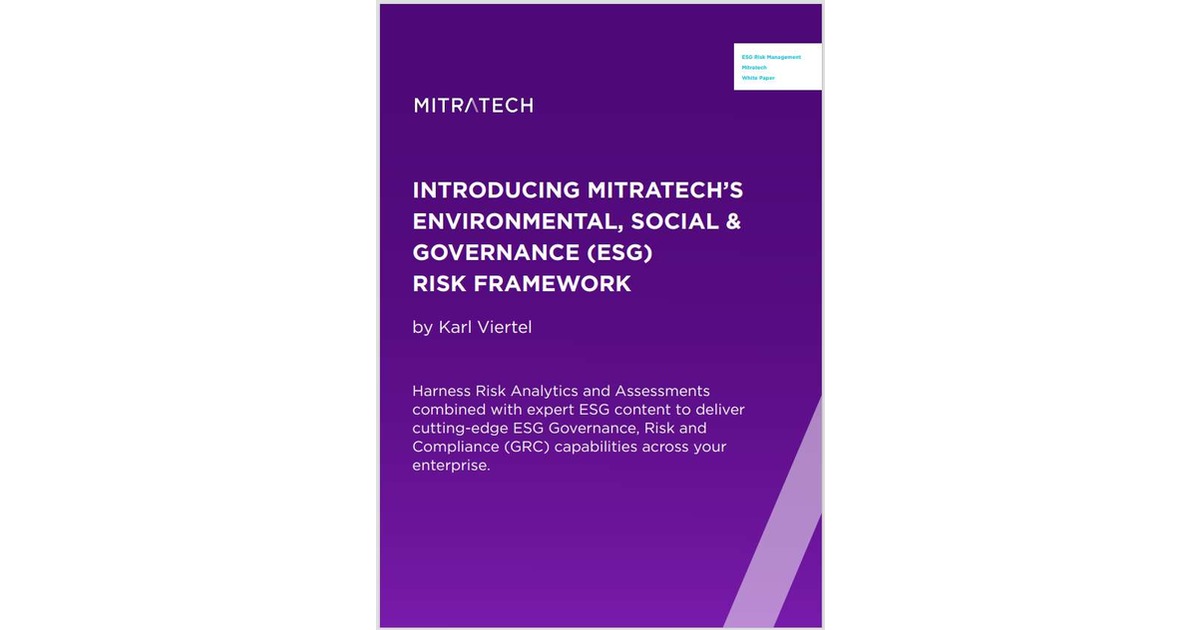 Mitratech's Environmental, Social & Governance (ESG) Risk Framework ...