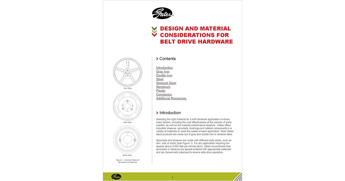 Design and Material Considerations for Belt Drive Hardware Free Guide