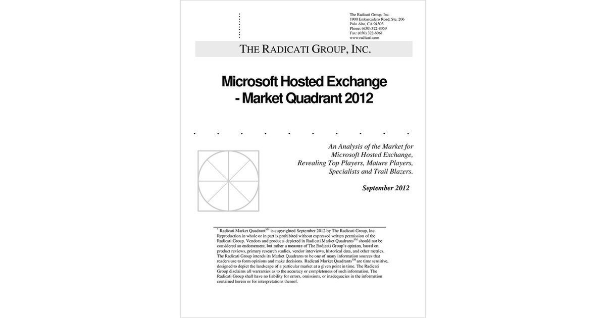 Top Players in Microsoft Hosted Exchange Announced in New Radicati ...