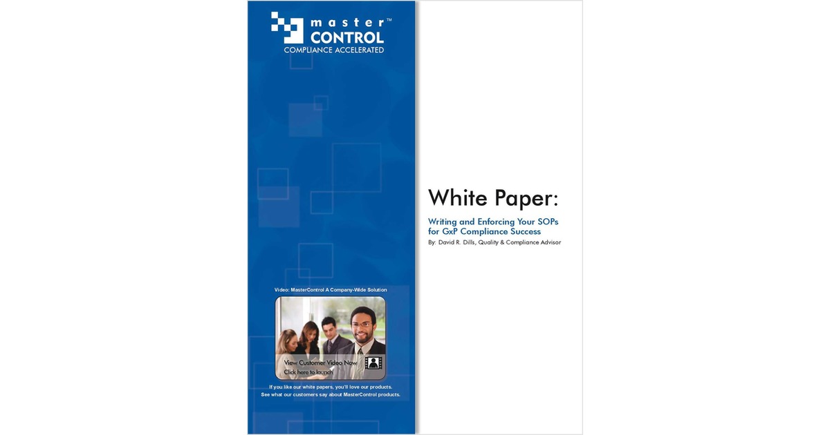 Writing and Enforcing Your SOPs for GxP Compliance Success, Free ...