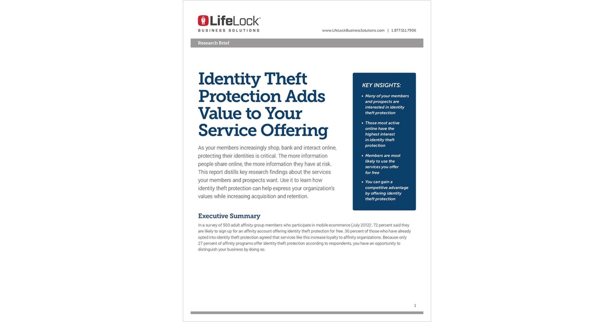 Identity Theft Protection Adds Value to Your Service Offering Free Report