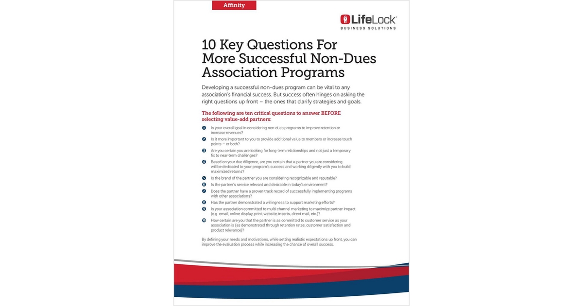 10 Key Questions For More Successful Non-Dues Association Program Free ...