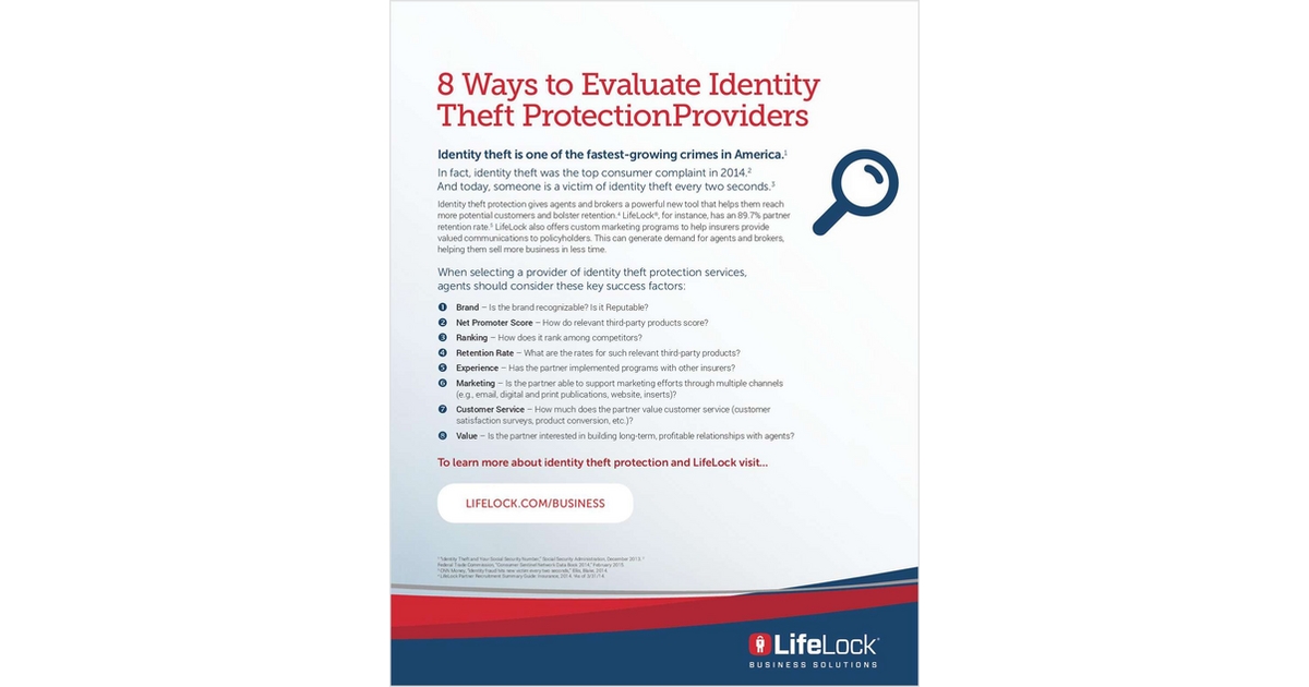 8 Ways to Evaluate Identity Theft Protection Providers Free Brochure