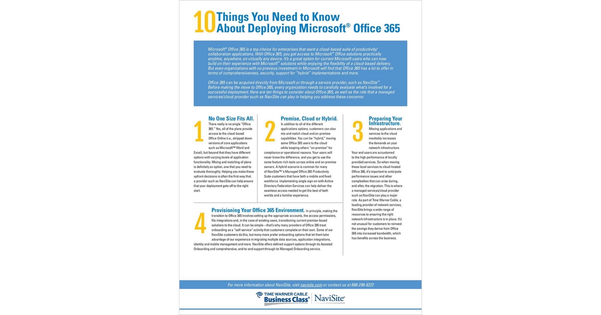 10 Things You Need to Know About Deploying Microsoft Office 365 Free ...