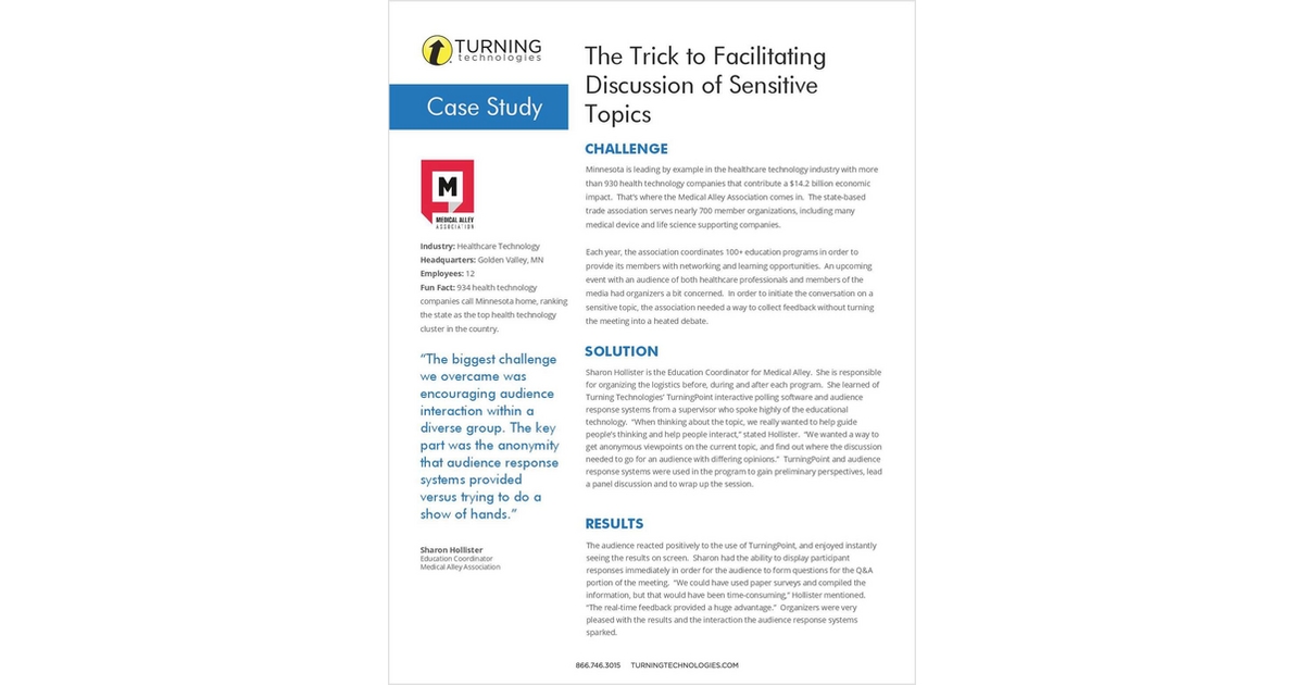 The Trick to Facilitating Discussion of Sensitive Topics Free Case Study