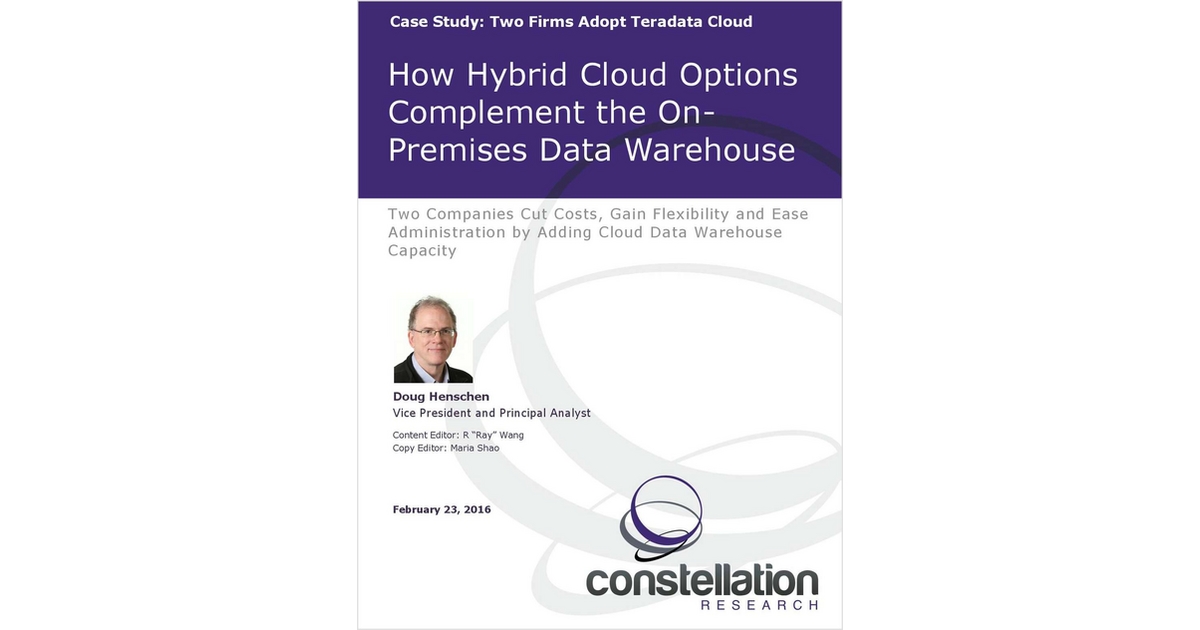 How Hybrid Cloud Options Complement the On Premises Data Warehouse ...