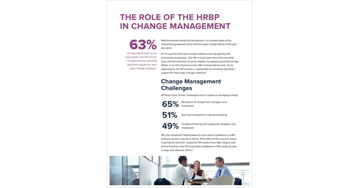 The Role of the HRBP in Change Management Free White Paper