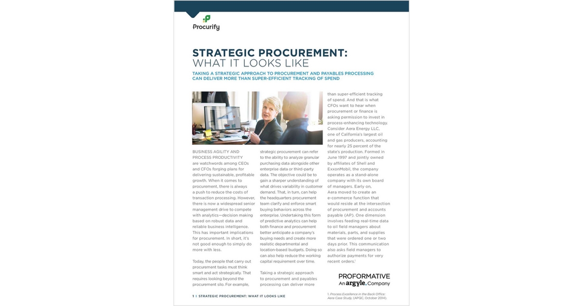 Strategic Procurement: What it Looks Like Free White Paper