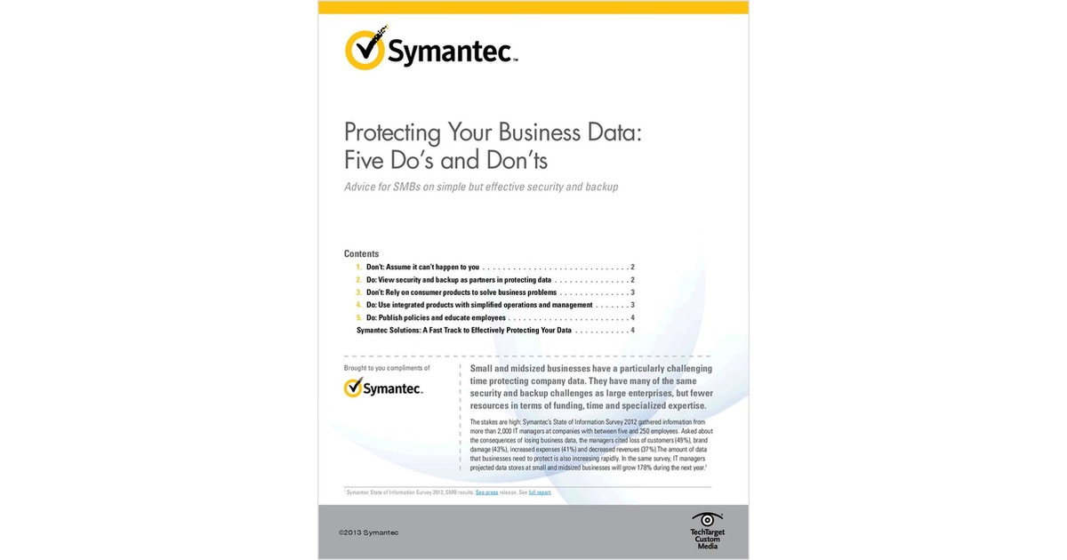 Protecting Your Business Data: Five Do's and Don'ts for SMBs, Free ...