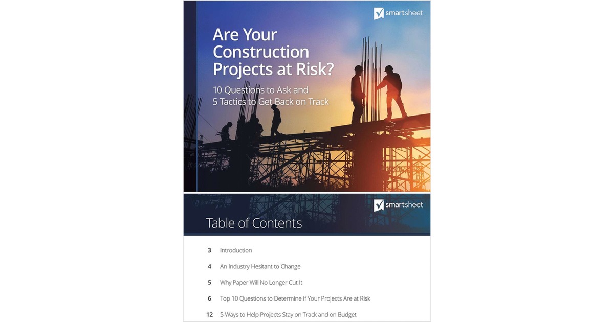 Are Your Construction Projects at Risk?, Free Smartsheet eBook