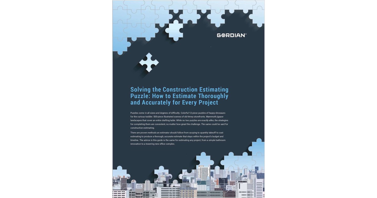 Solving the Construction Estimating Puzzle: How to Estimate Thoroughly ...