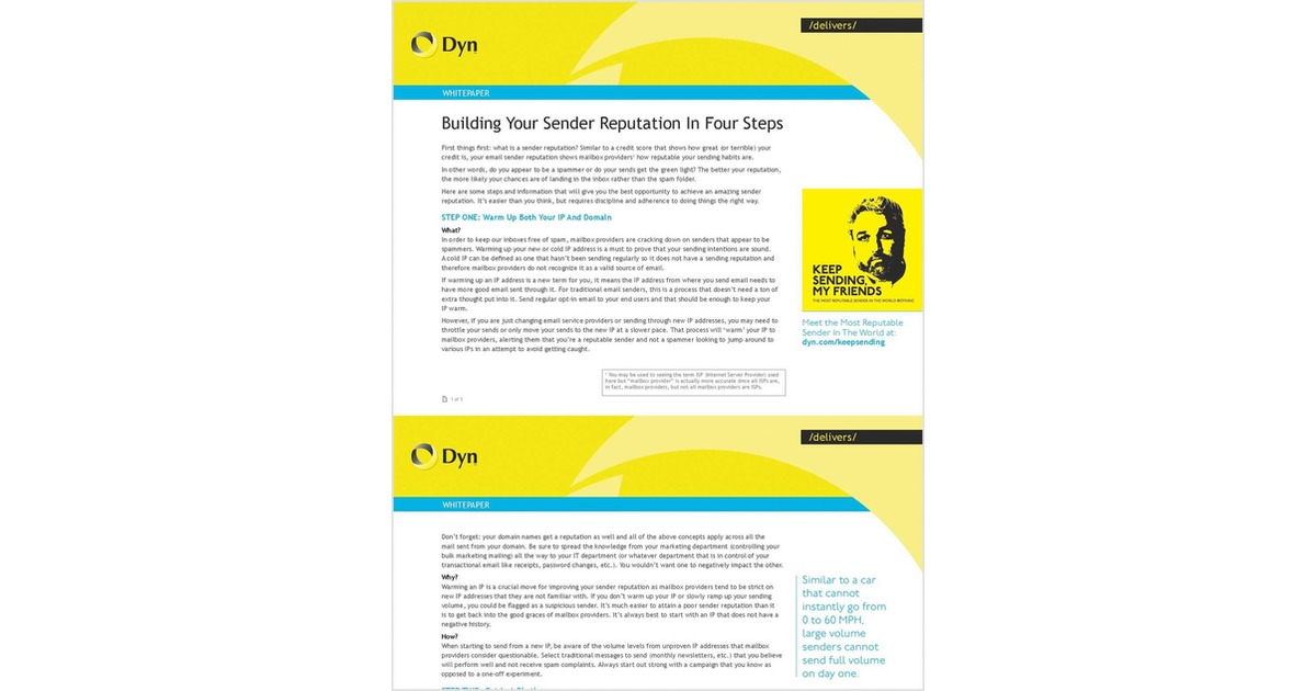 Building Your Sender Reputation in 4 Steps Free White Paper