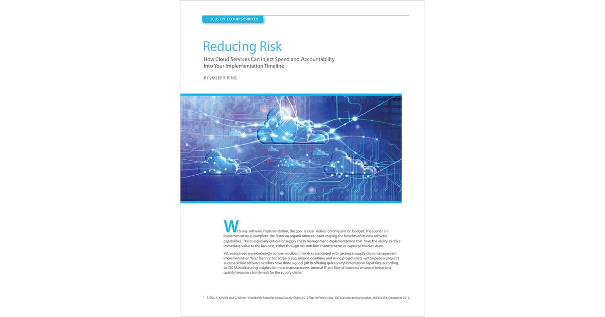 Reducing Risk: How Cloud Services Can Inject Speed and Accountability ...