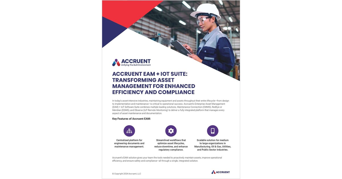 The Future of Connected Asset Management: EAM + IoT in Action Free Brochure