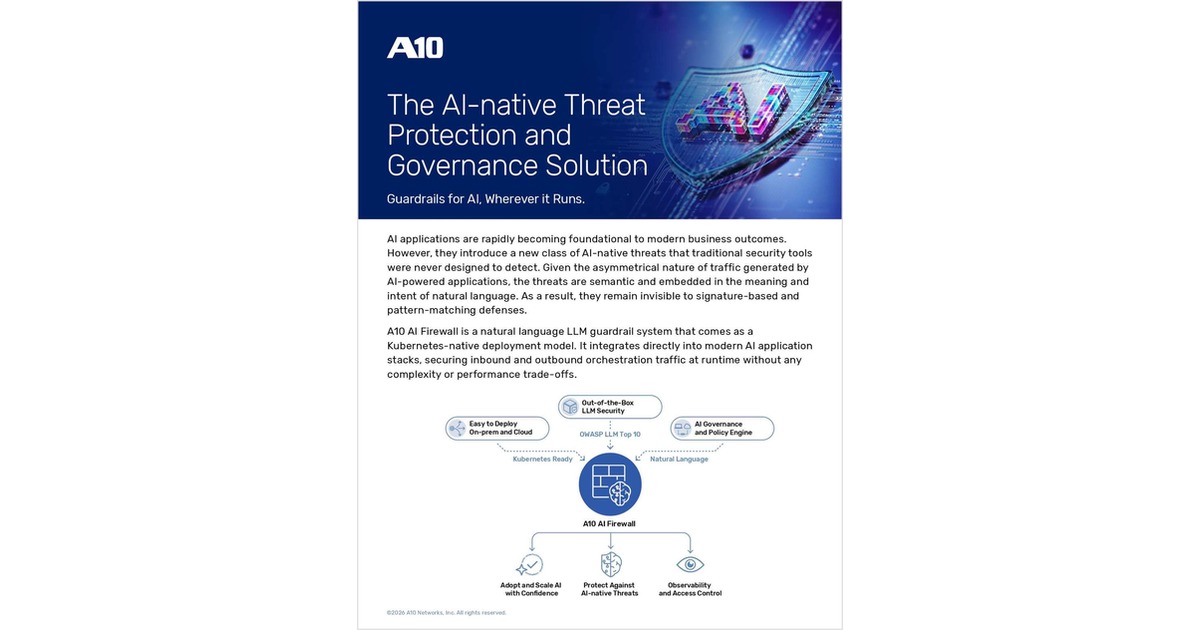 The AI-native Threat Protection and Governance Solution, Free A10 ...