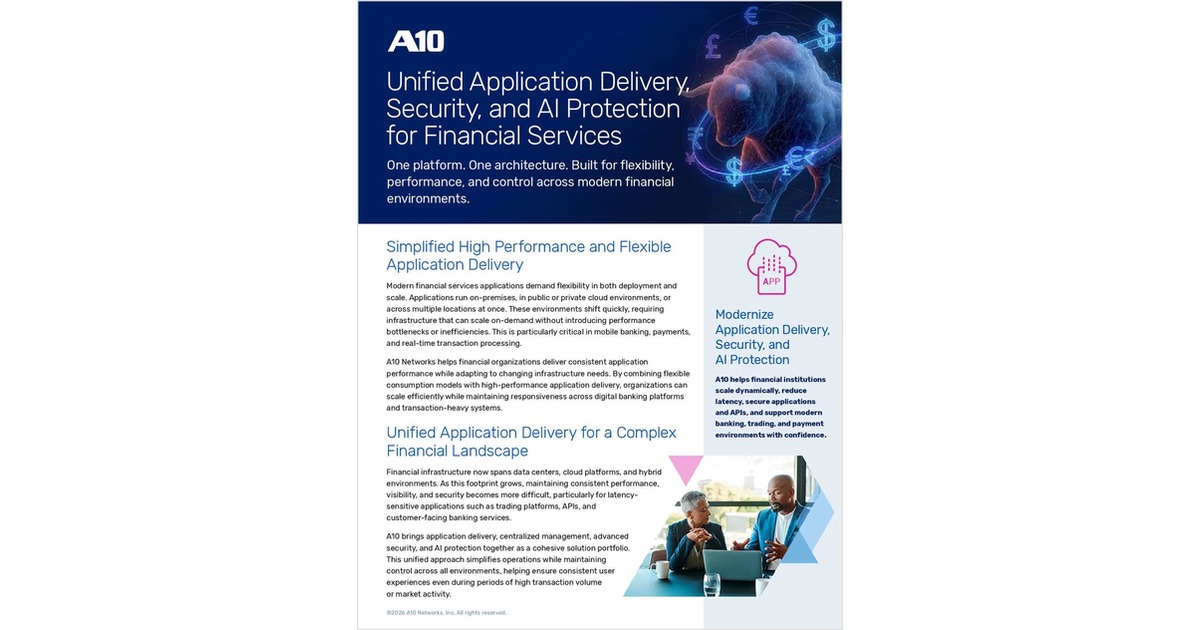 Unified Application Delivery, Security, and AI Protection for Financial ...