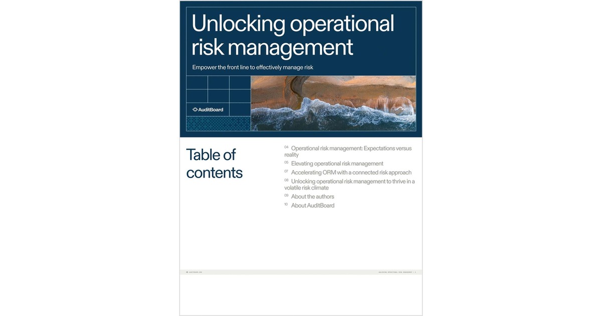 Unlocking operational risk management: Empower the front line to ...