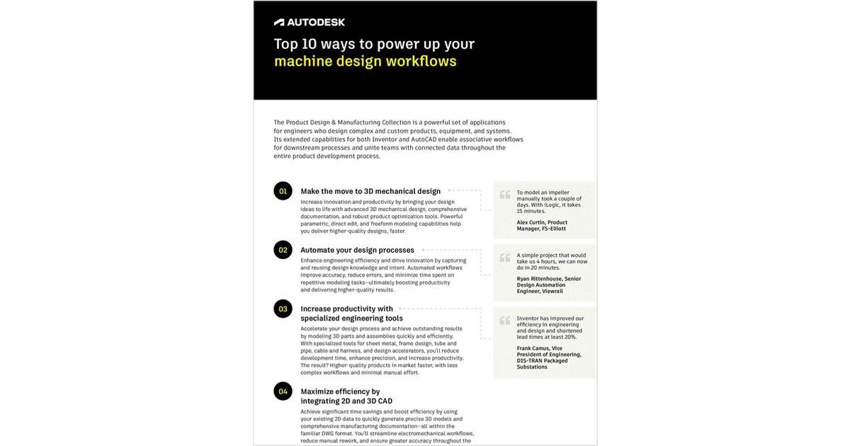 Top 10 Ways to Power Up Your Machine Design Workflows, Free Autodesk ...