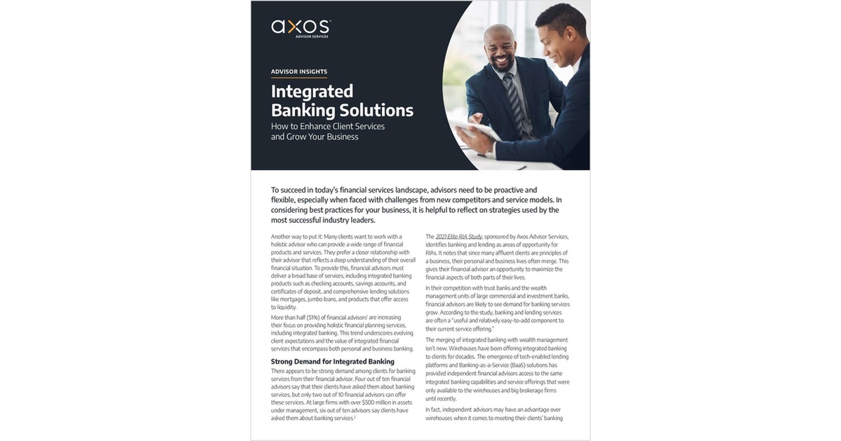Integrated Banking Solutions: How To Enhance Client Services and Grow ...