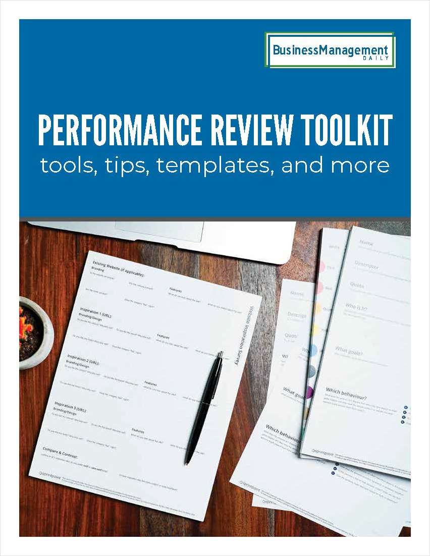 Performance Review Toolkit -- tools, tips, templates, and more Free Report