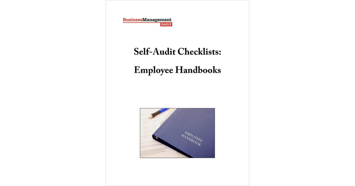 Self-Audit Checklist: Your Employee Handbook, Free Business Management ...