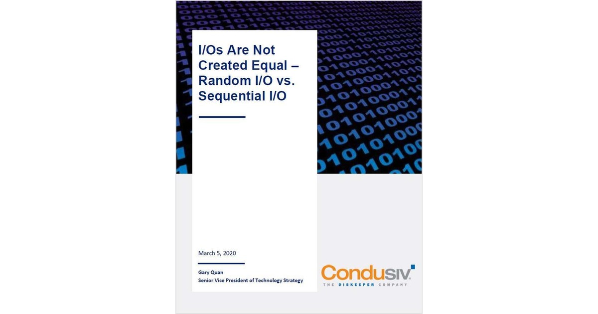 I/Os Are Not Created Equal -- Random I/O vs. Sequential I/O Free Article