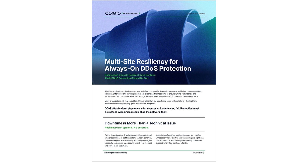 Multi-Site DDoS Resiliency for Critical Operations Free Solution Brief