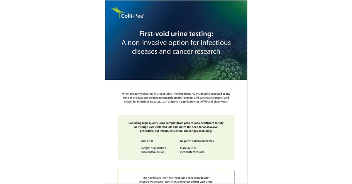 First-Void Urine Testing: A Simpler Option for Screenings, Free ...