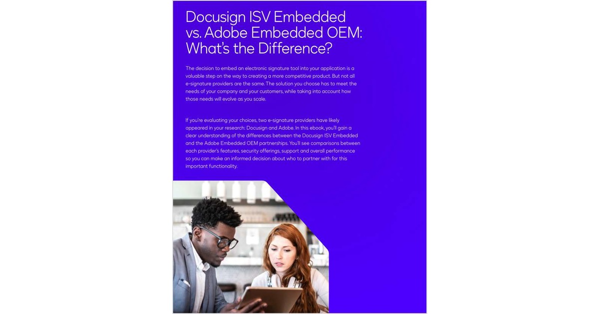 Docusign ISV Embedded vs. Adobe Embedded OEM: What's the Difference ...