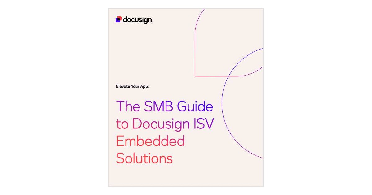 The SMB Guide to Docusign ISV Embedded Solutions, Free Docusign White Paper
