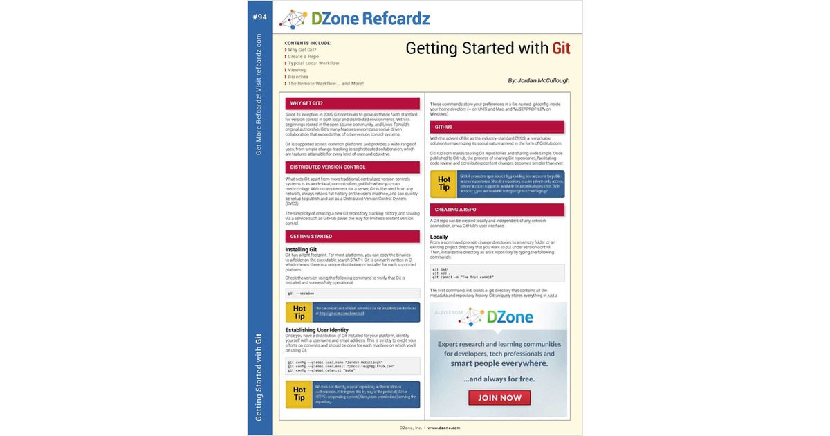 Getting Started with Git Free Cheat Sheet
