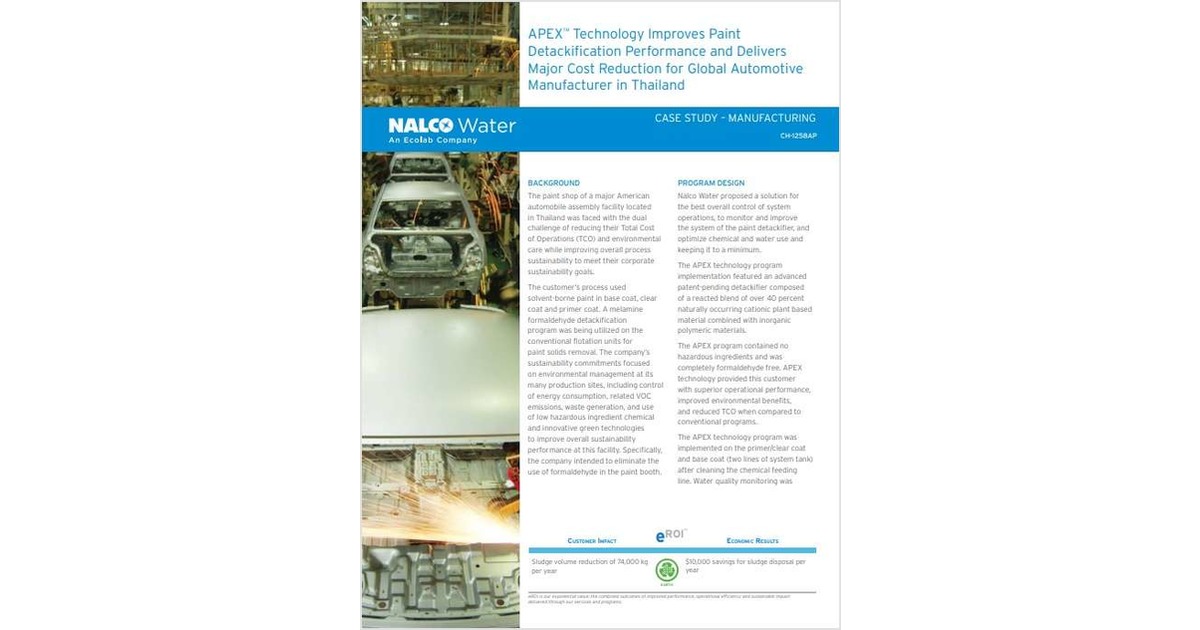 APEX™ Technology Improves Paint Detackification Performance and ...