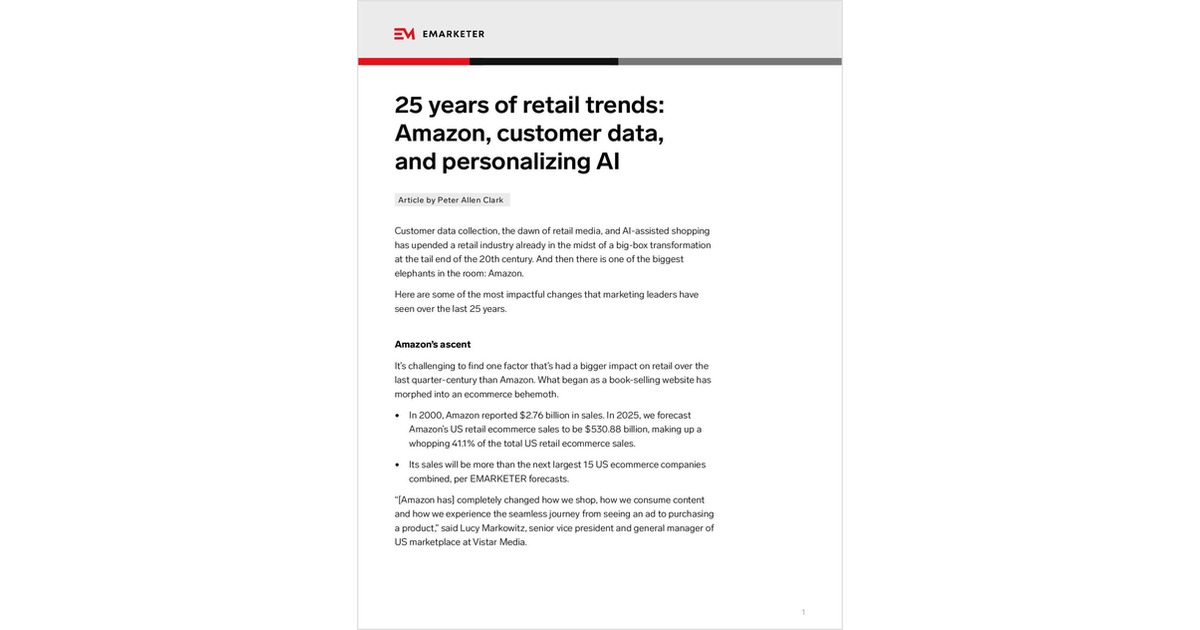 25 Years of Retail Trends, Free EMARKETER Analyst Report