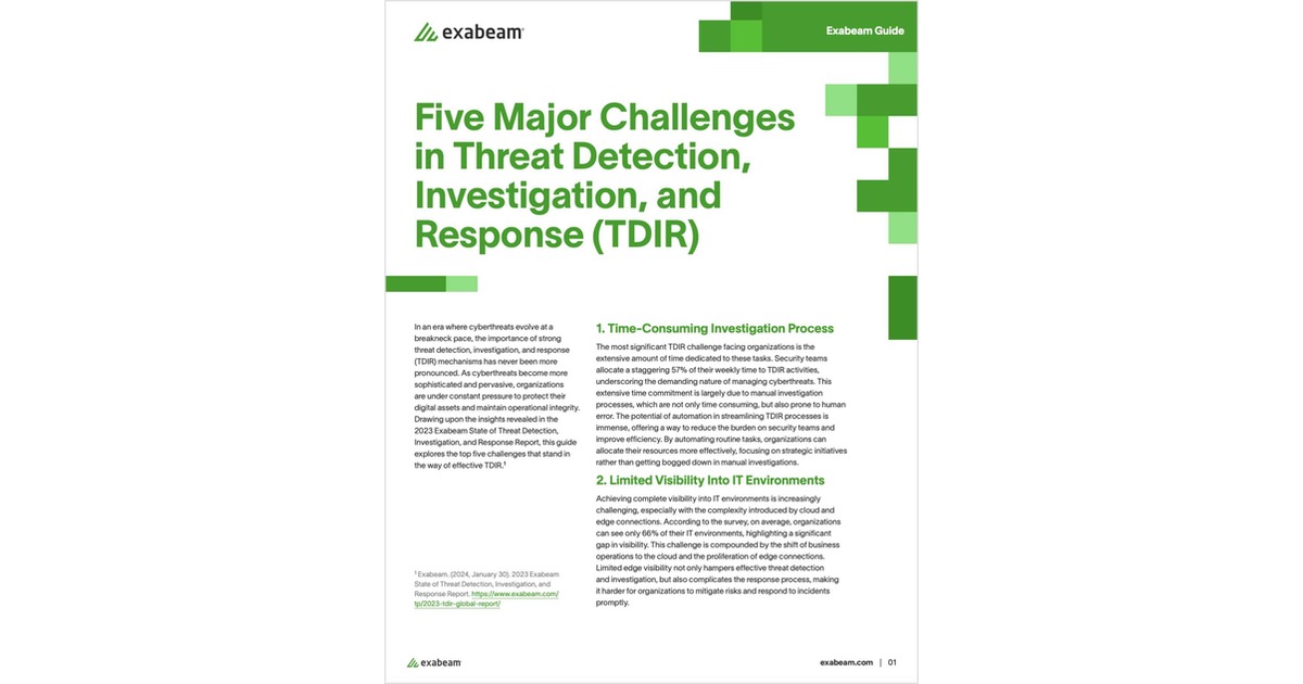 Five Major Challenges in Threat Detection, Investigation, and Response ...