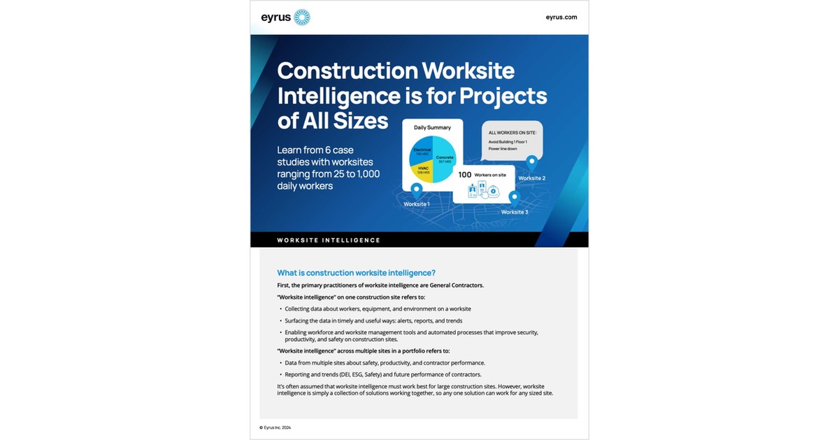 Construction Worksite Intelligence is for Projects of All Sizes, Free ...