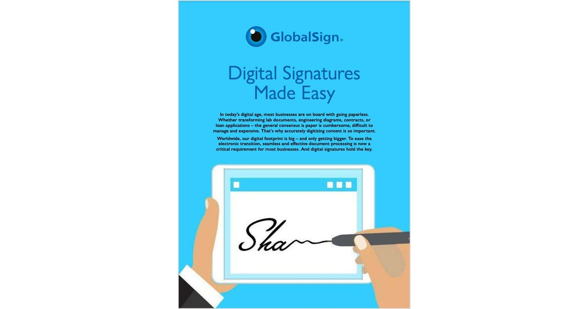 Digital Signatures Made easy, Free GlobalSign eBook